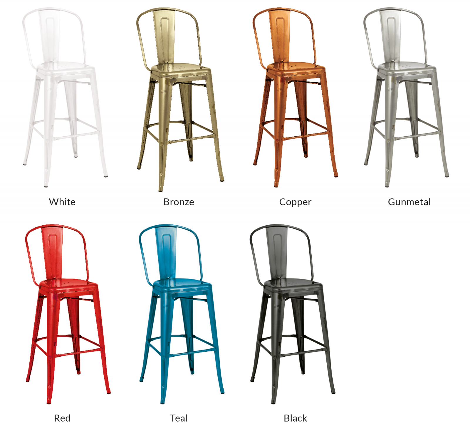 Tolix High Back Stool - Stools - Dzine Furnishing Solutions Ltd
